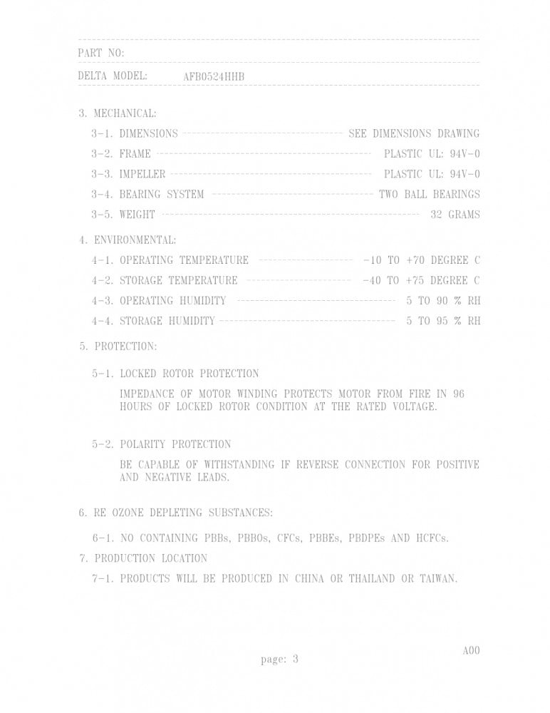 AFB0524HHB specification page 4