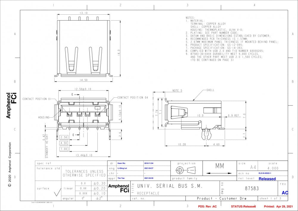 87583-3010RPLF drawing sheet 1