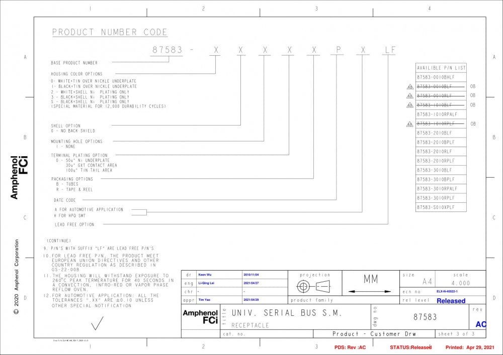 87583-3010RPLF drawing sheet 3