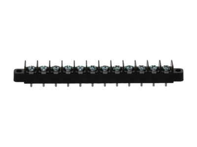 8.26mm Pitch Beau PCB Terminal Strip, with Mounting Ends, Black, 2 Circuits