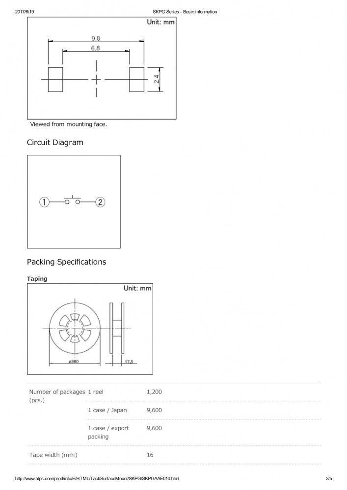 SKPGAAE010 circuit diagram and packing specifications