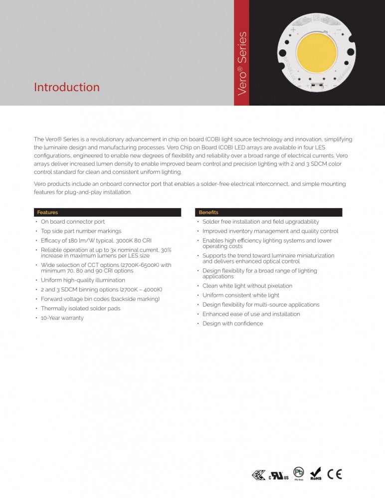 Bridgelux Vero 18 datasheet page 2