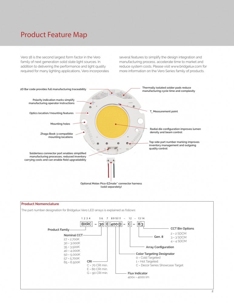 Bridgelux Vero 18 datasheet page 4