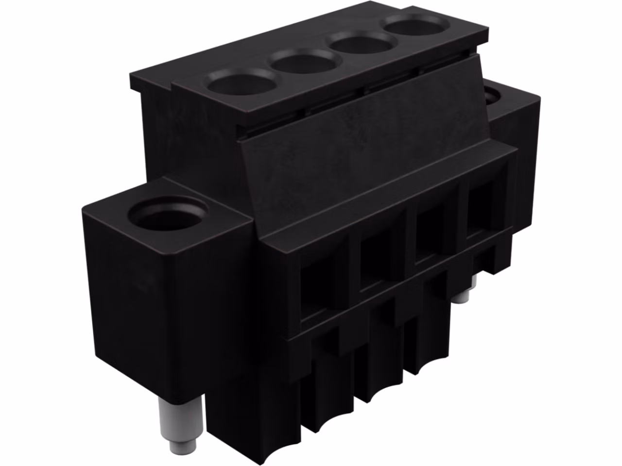 3.81mm Pitch Eurostyle Vertical Plug, with Retention Screws and Reverse Imprinting, Rear Wire Entry, Black, 4 Circuits for sale