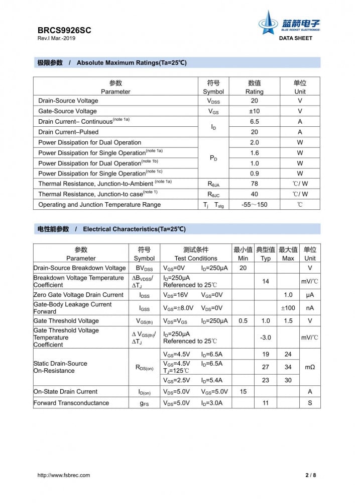 BRCS9926SC datasheet page 2