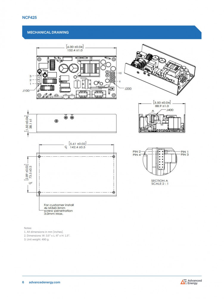 NCF425 series datasheet page 6