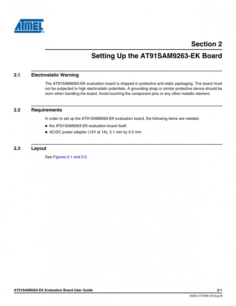 AT91SAM9263-EK documentation page 7