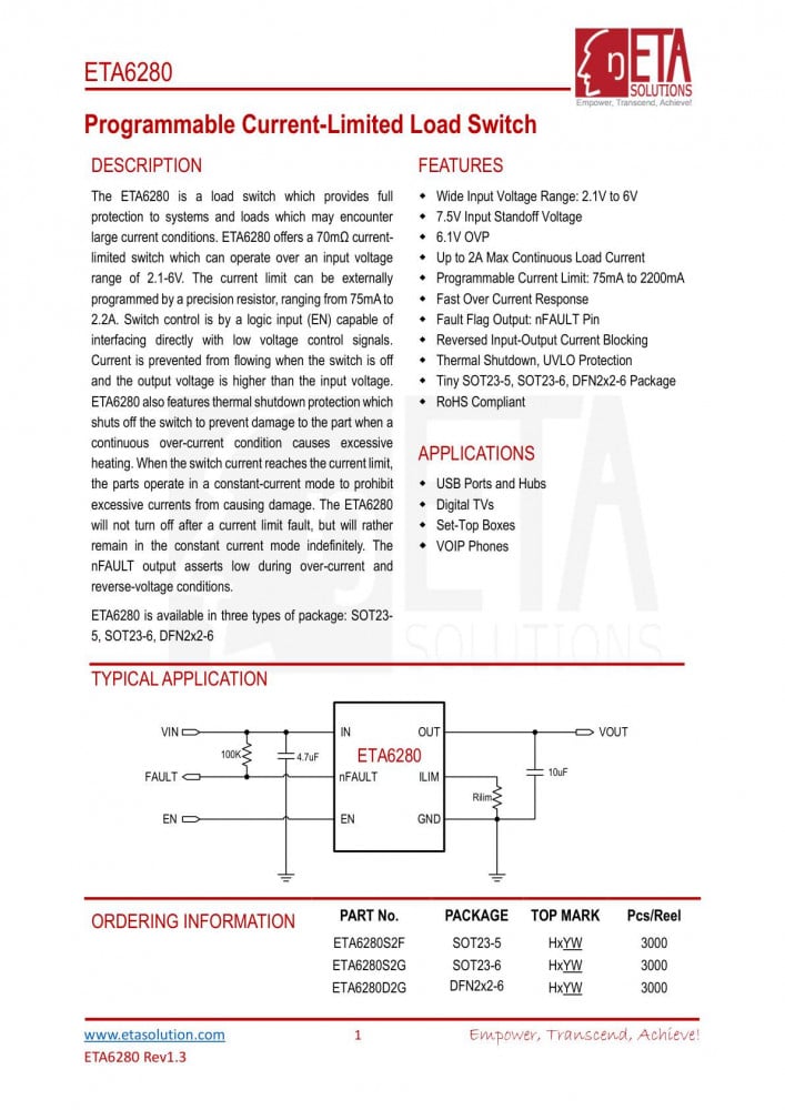 ETA6280S2F datasheet page 1