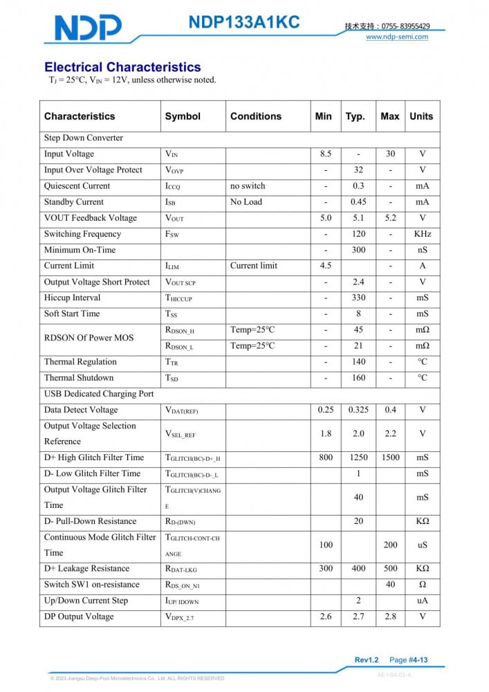 NDP133A1KC datasheet page 4