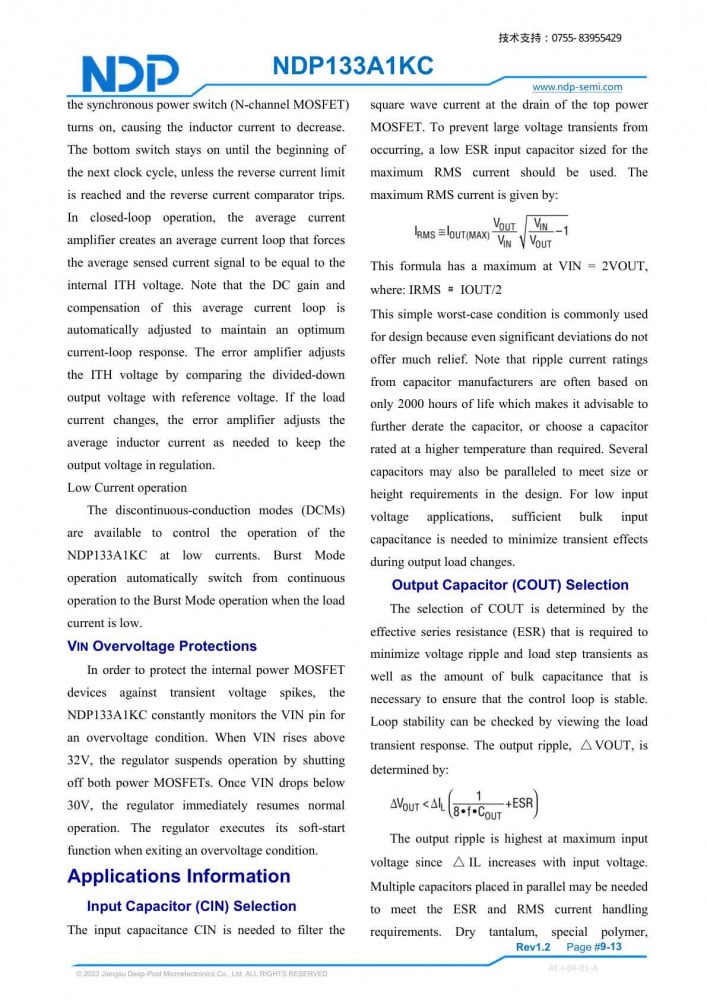 NDP133A1KC datasheet page 9