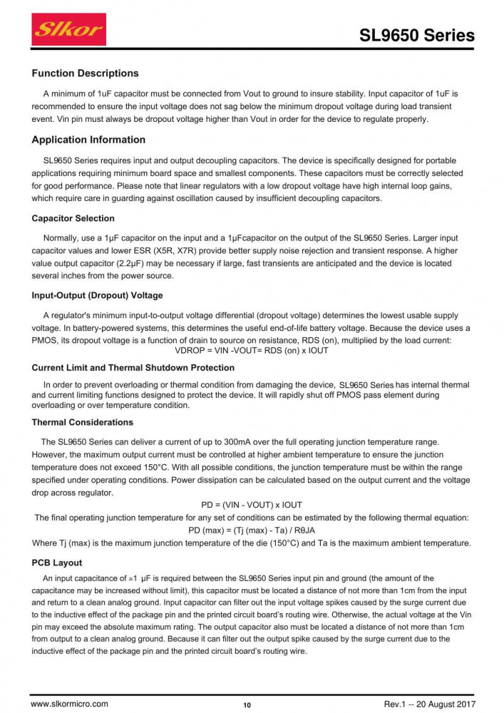 SL9650 datasheet page 10