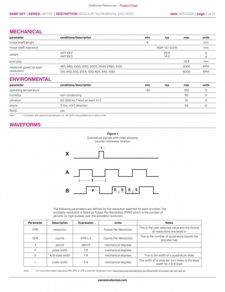 AMT10E technical documentation page 2