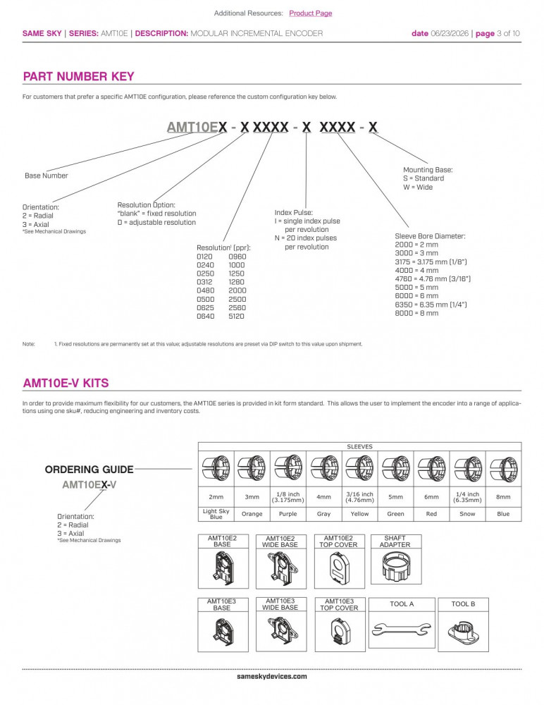 AMT10E technical documentation page 3