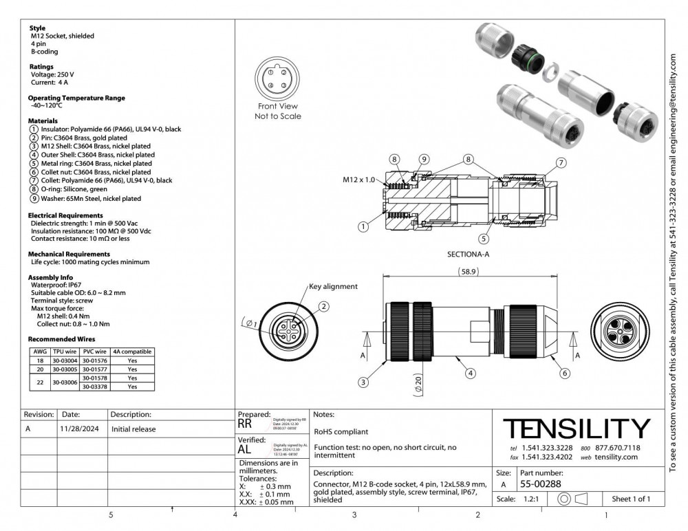 Tensility International 55-00288 product drawing preview