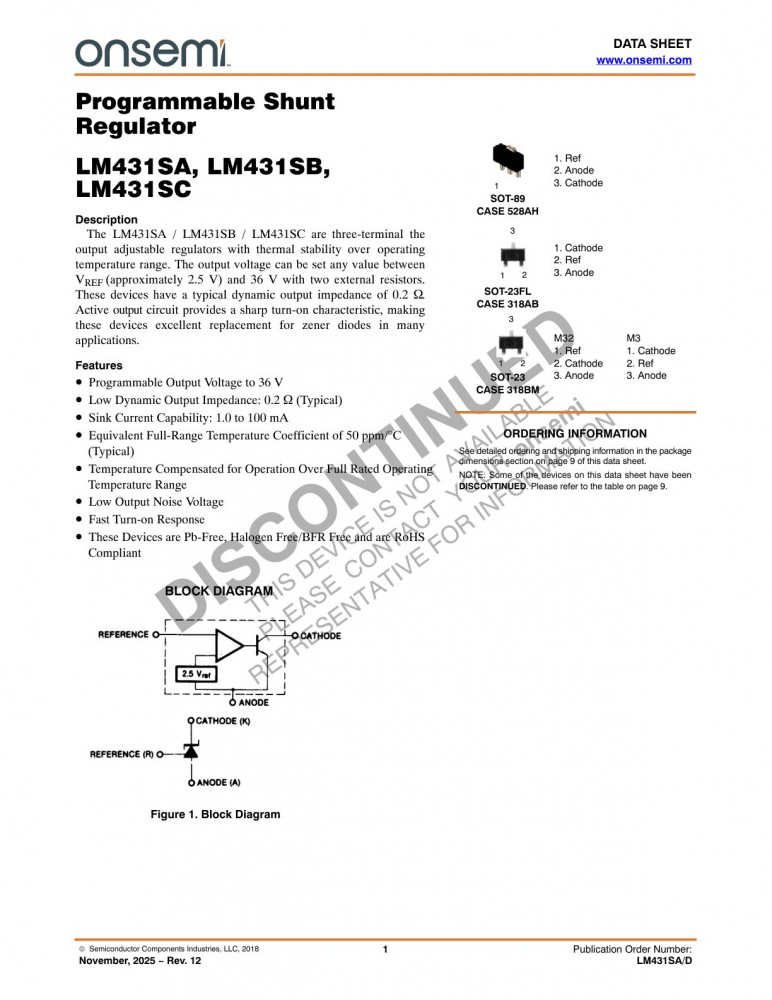 LM431SB datasheet page 1