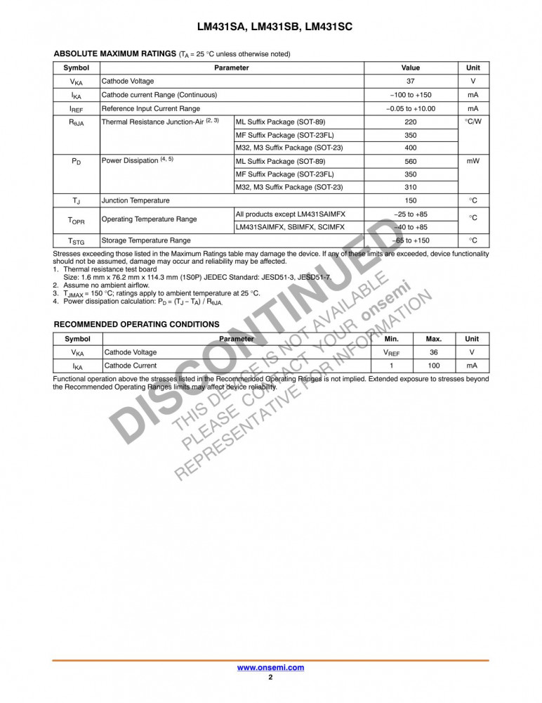 LM431SB datasheet page 2