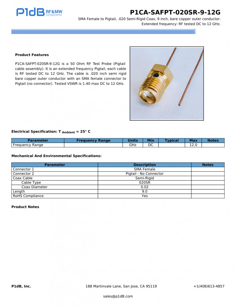 P1CA-SAFPT-020SR-9-12G product reference image
