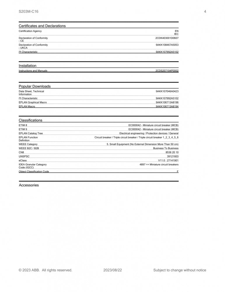 S203M-C16 technical document page 4