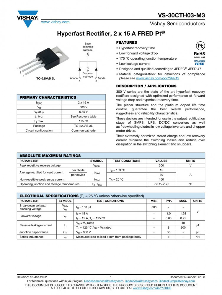 VS-30CTH03-M3 datasheet page 1