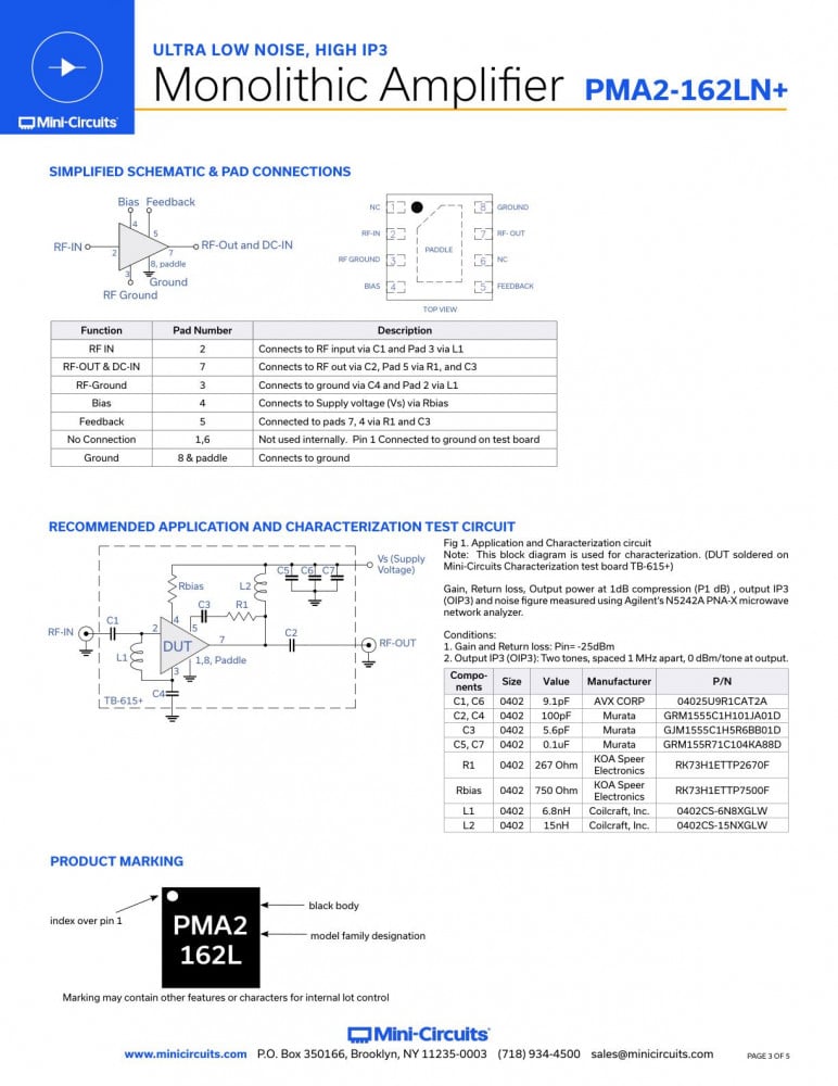 PMA2-162LN+ datasheet page 3