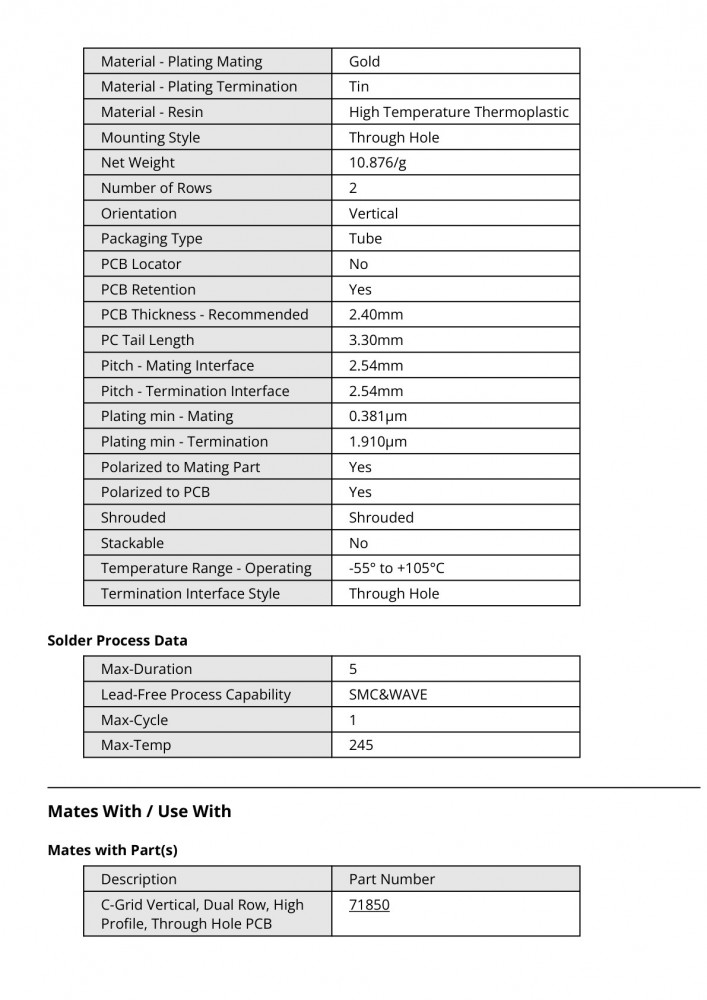 Technical document page 3 for MOLEX 15477664