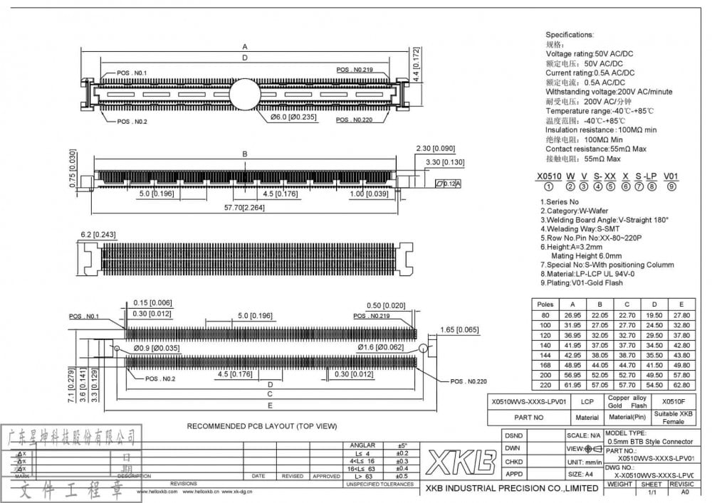 X0510WVS-144AS-LPV01 technical drawing page 1