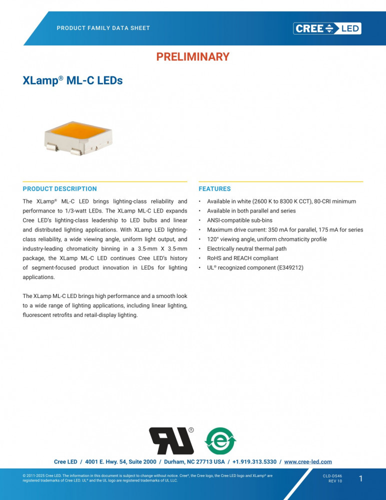 XLamp ML-C document page 1