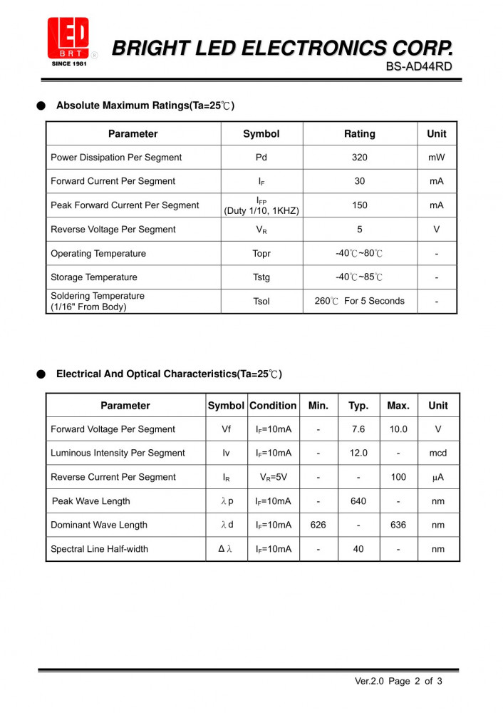 BS-AD44RD datasheet page 2 preview