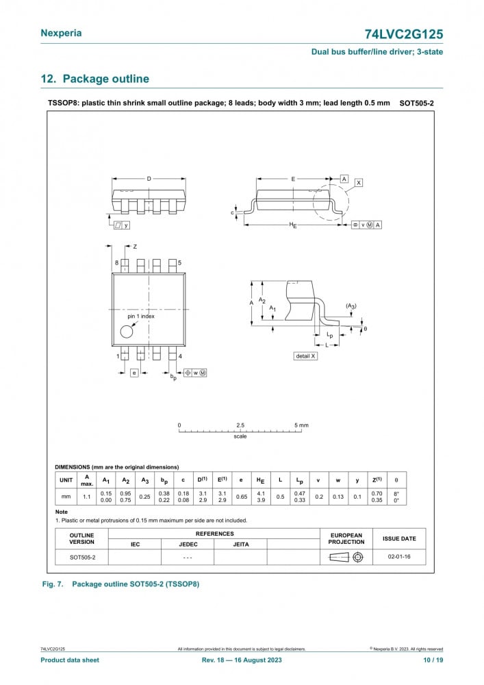 74LVC2G125DP datasheet page 10