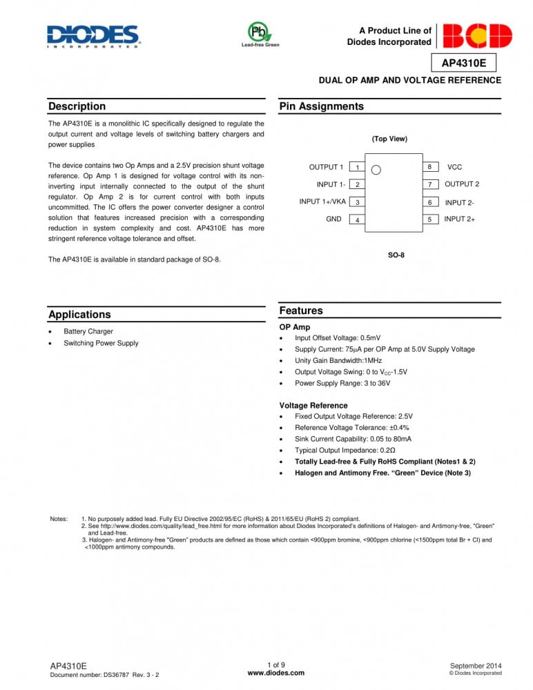 AP4310E datasheet page 1