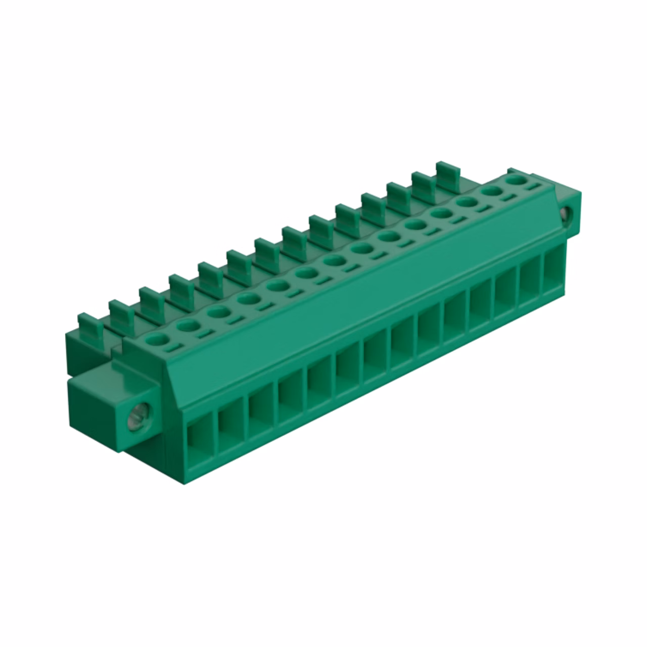 3.50mm Pitch Eurostyle Horizontal Plug, with Retention Screws, Green Housing, 14 Circuits for sale