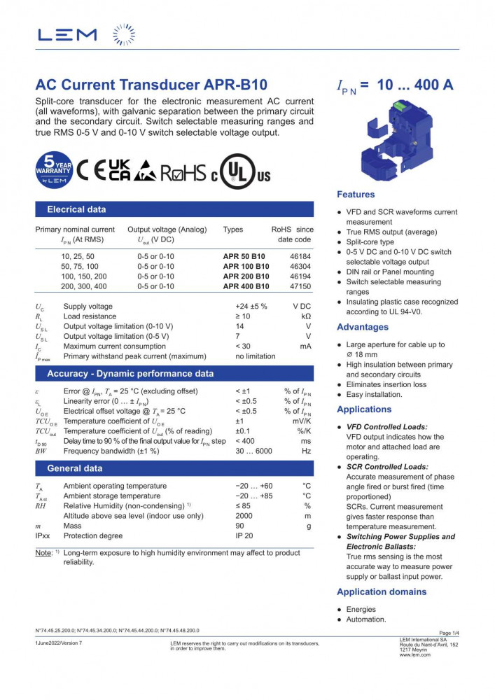 APR-B10 technical document page 1
