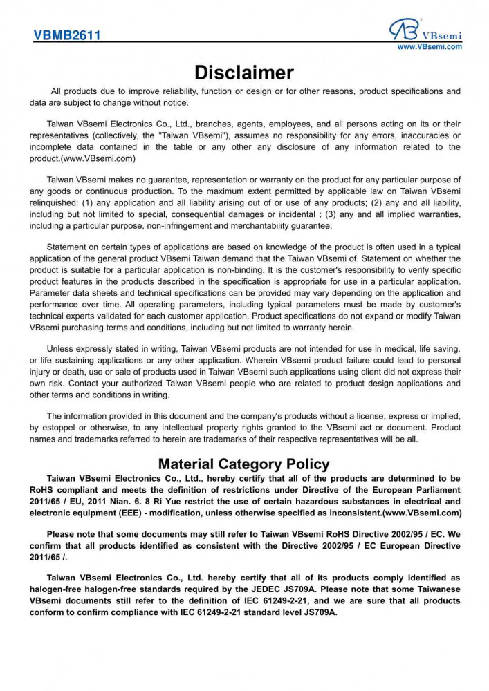 VBMB2611 datasheet page 7