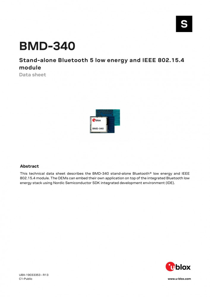 BMD-340 datasheet page 1