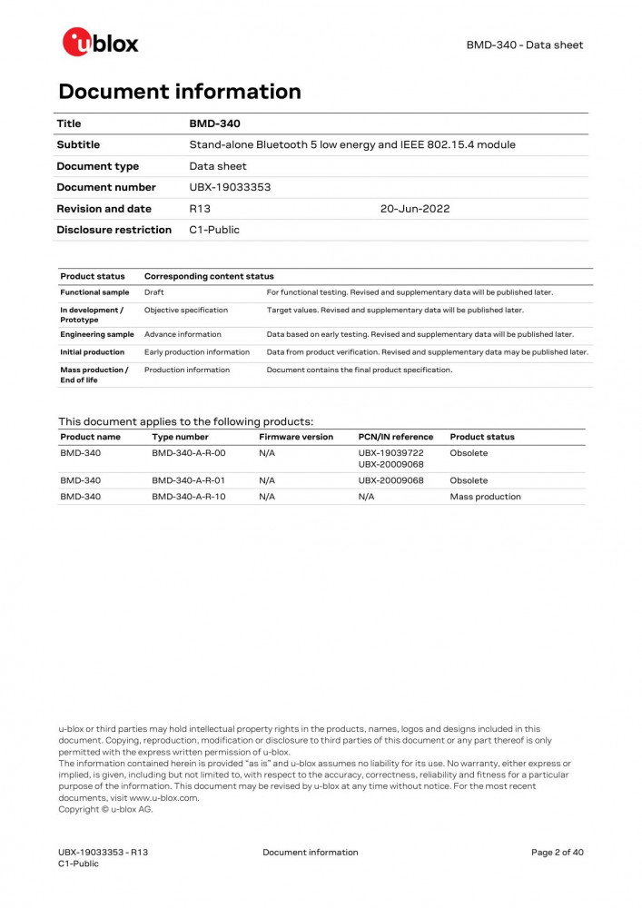 BMD-340 datasheet page 2