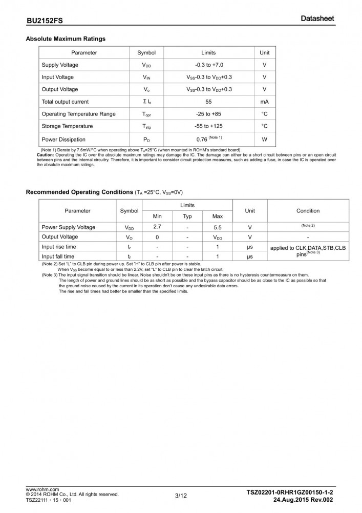 BU2152FS-E2 datasheet page 3