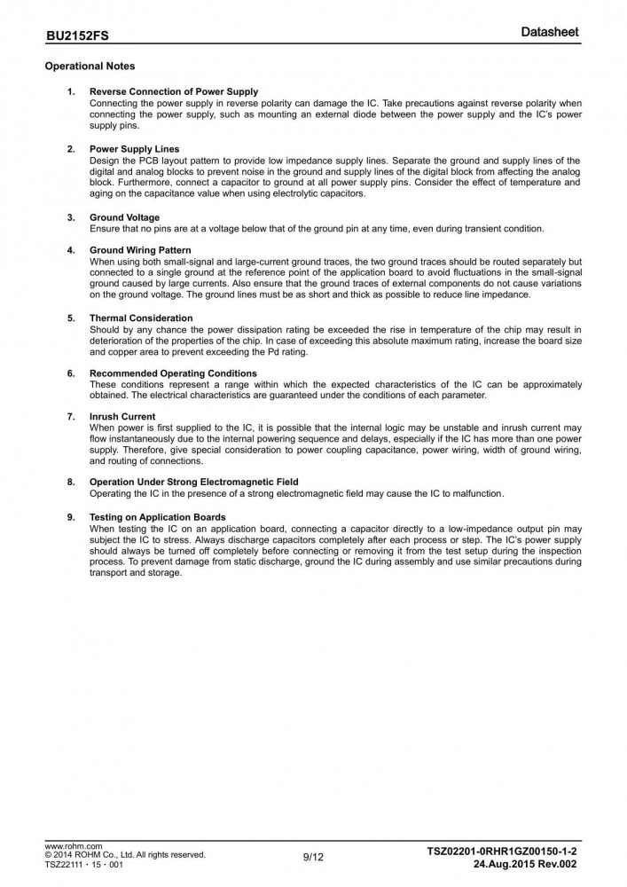 BU2152FS-E2 datasheet page 9