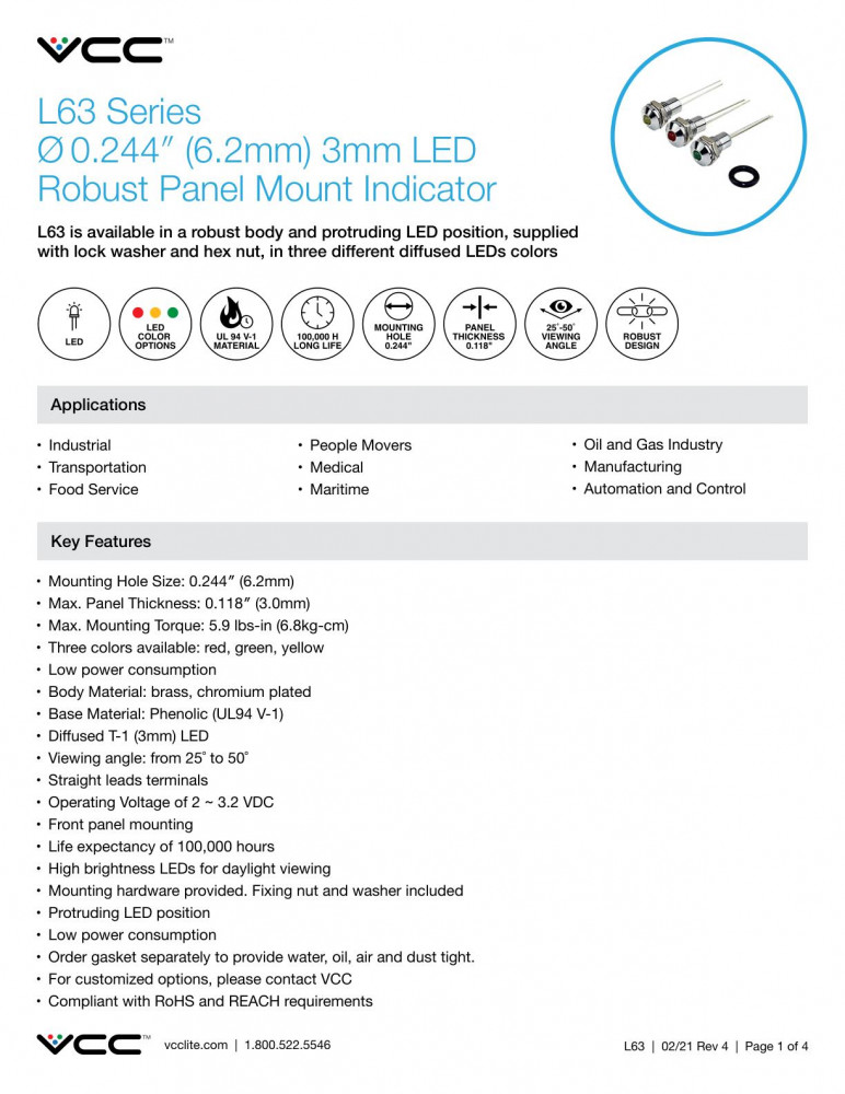 L63 Series technical document, page 1