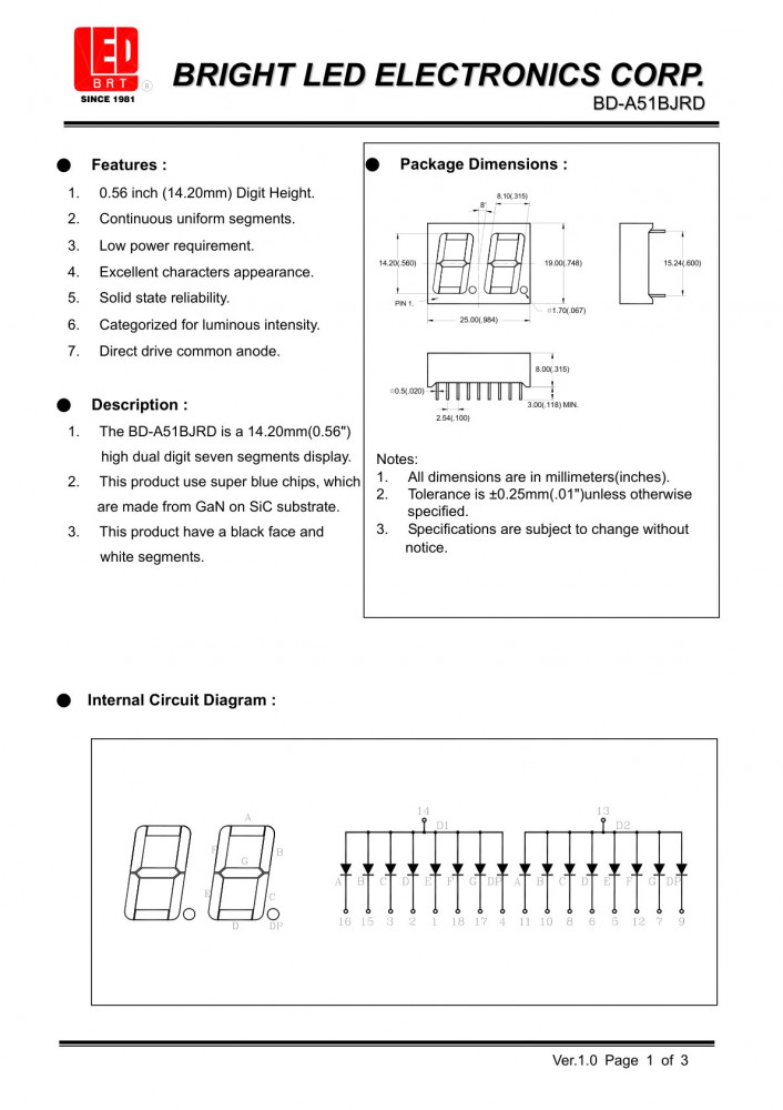 BD-A51BJRD datasheet page 1