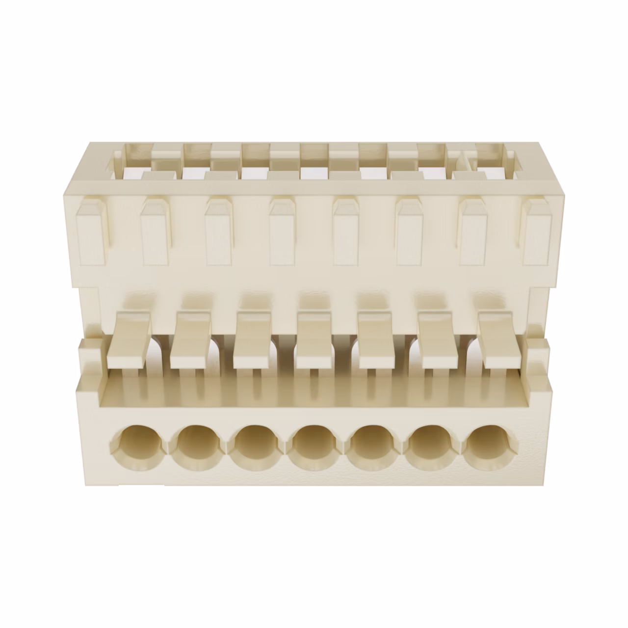 Appli-Mate RAST 2.5 Connector, 2.50mm Pitch, Female, 7 Circuits, Polarizing Rib Between 6/7, Closed Endwalls, Tin Plating for sale