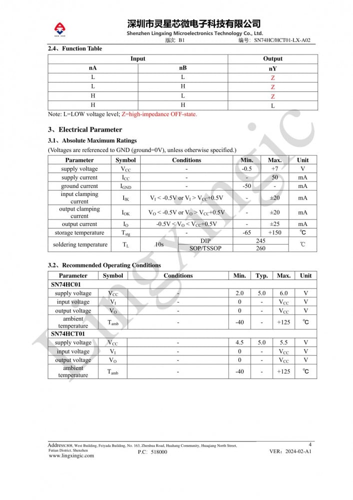 SN74HC01DR(LX) datasheet page 6