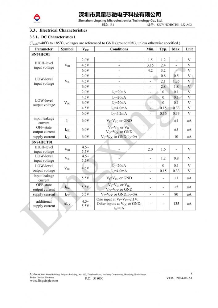 SN74HC01DR(LX) datasheet page 7