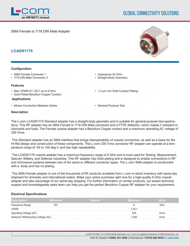 LCAD91175 datasheet page 1