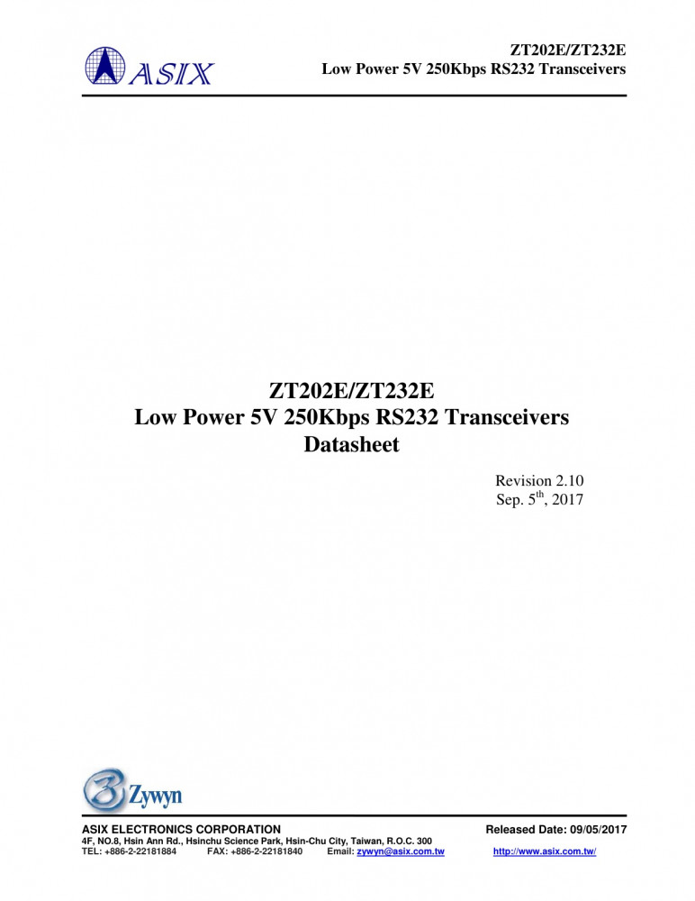 ZT232LEEN datasheet page 1