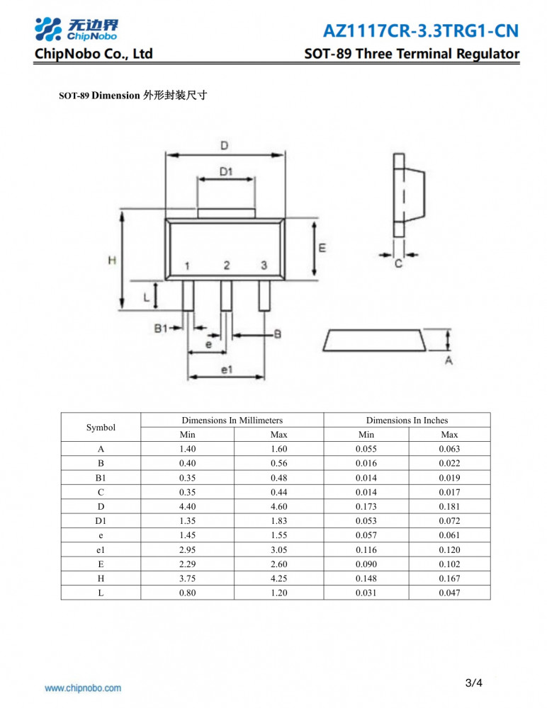 AZ1117CR-3.3TRG1-CN datasheet page 3