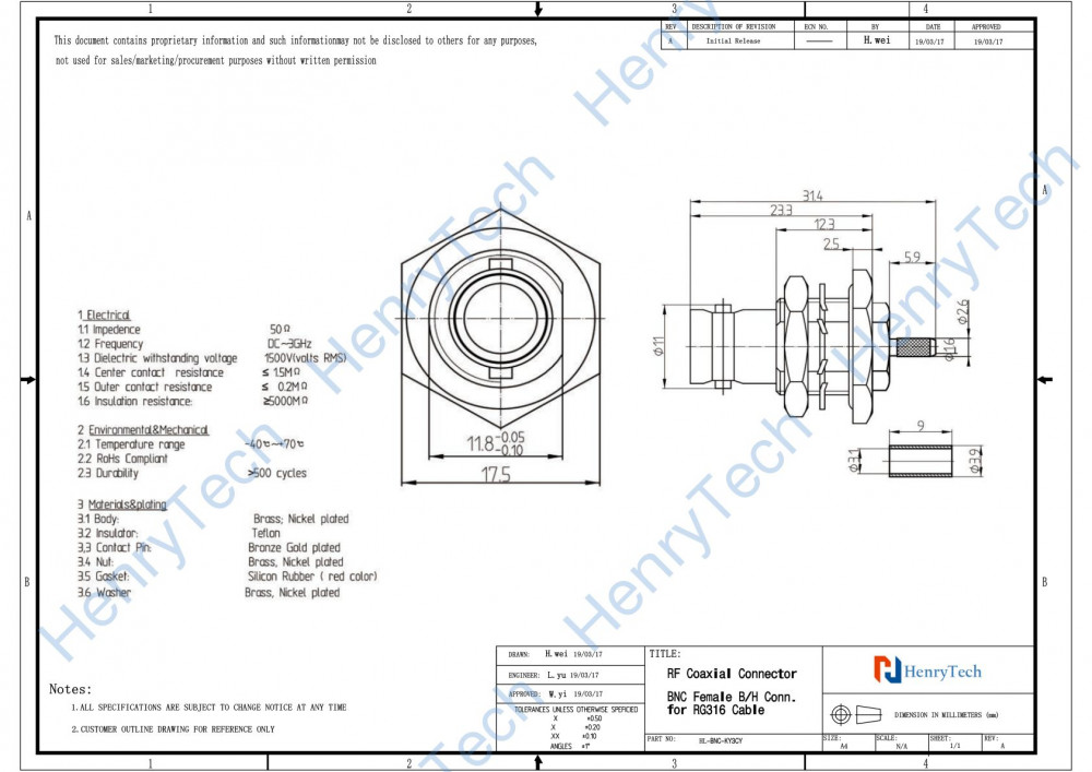 HL-BNC-KY3CY technical document page