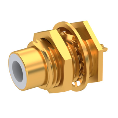75 OHM / STRAIGHT JACK RECEPTACLE MALE GOLD REAR MOUNT for sale