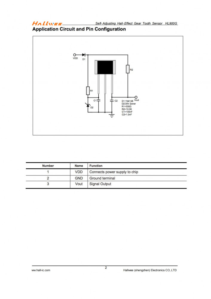 HL900G datasheet page 2