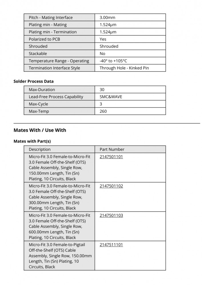 Technical document image 4 for MOLEX 436501018