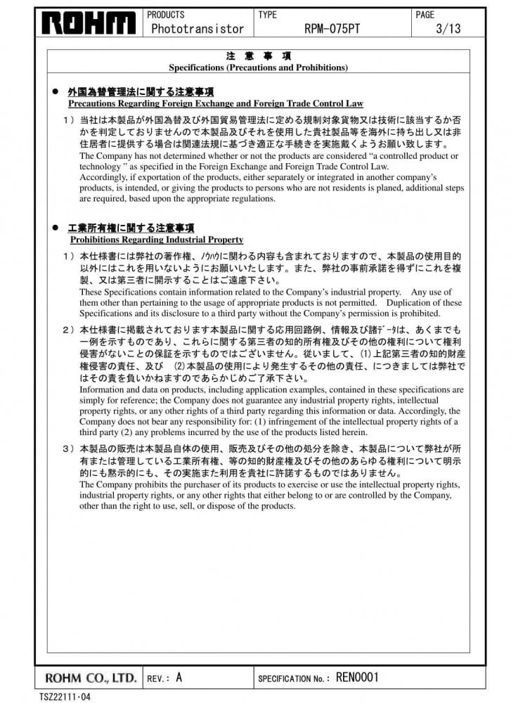 RPM-075PTT86 technical document page 3